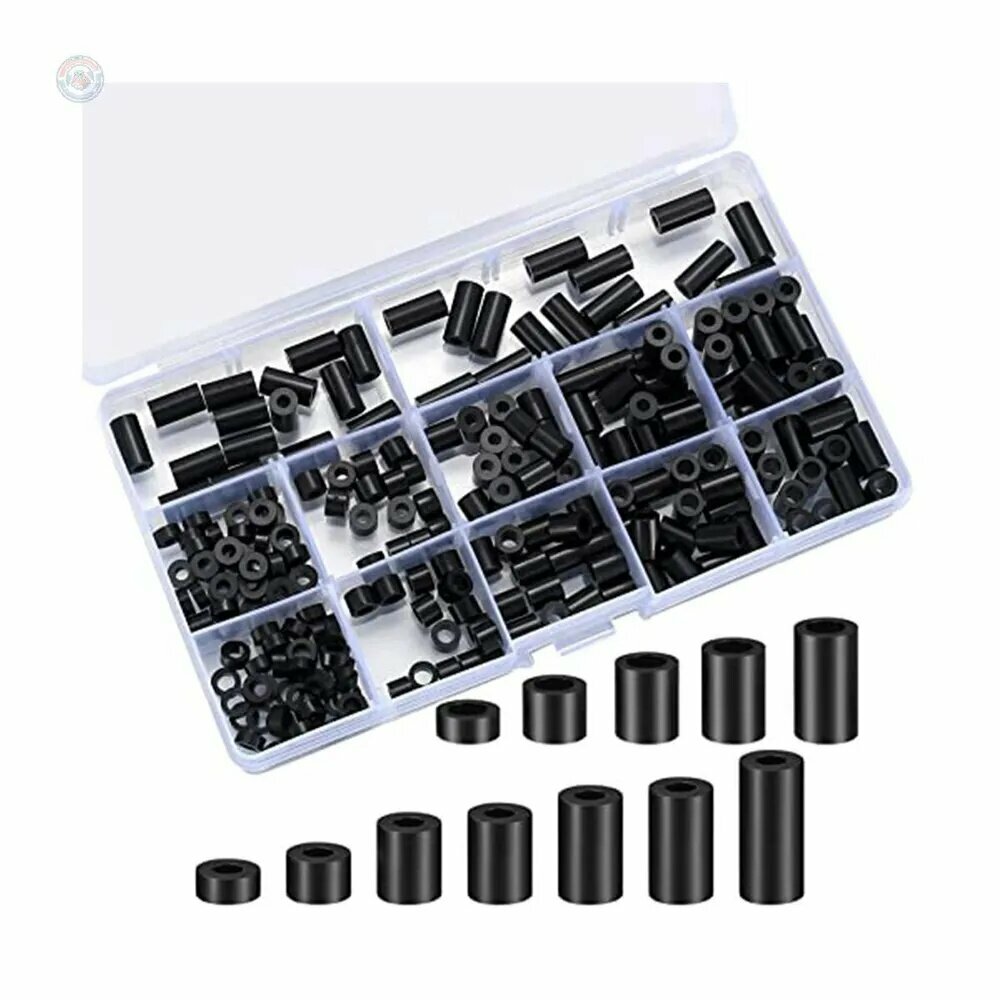 320 шт черные нейлоновые прокладки для винтов электрики, круглые проставки без резьбы M3 M4, изолирующие колонны для розеток и коммутации