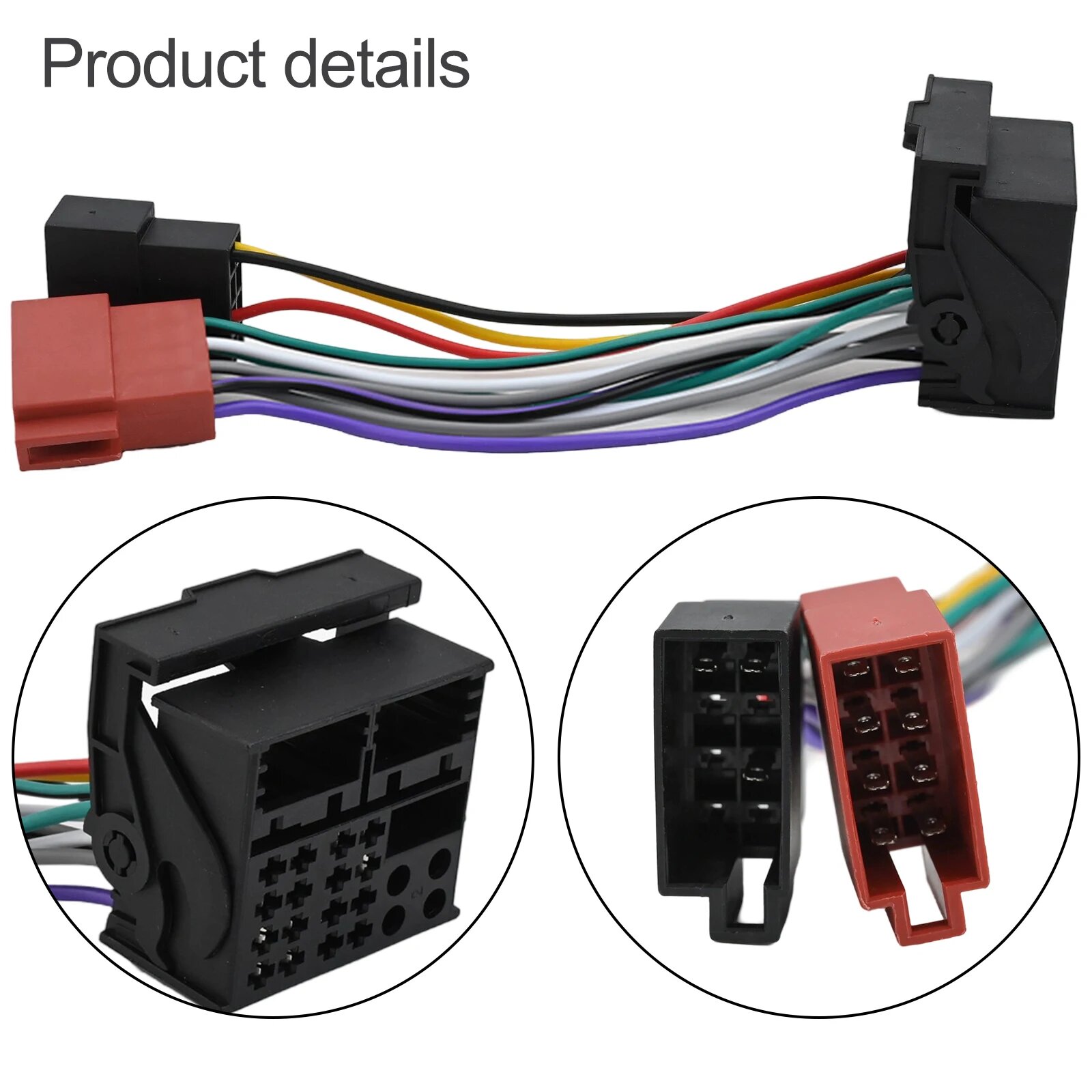 Адаптер для установки автомагнитолы, черный, 16-контактный разъем RCD, 12В, дизайн, износостойкий