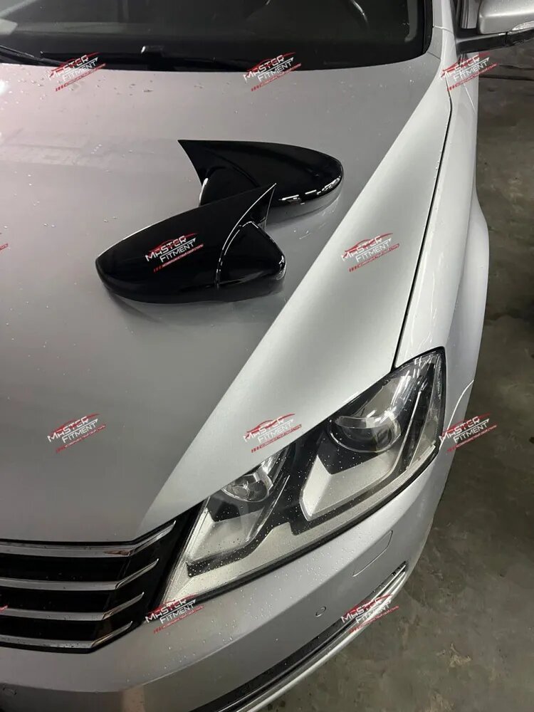 Защита внешних частей автомобиля, 2 шт. Накладка на зеркало для VW Passat B7, ABS пластик, черный