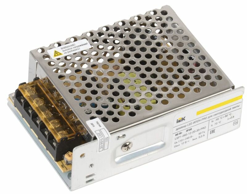 Драйвер LED ипсн-pro 5050 60Вт 12В блок-клеммы IP20 IEK LSP1-060-12-20-33-PRO