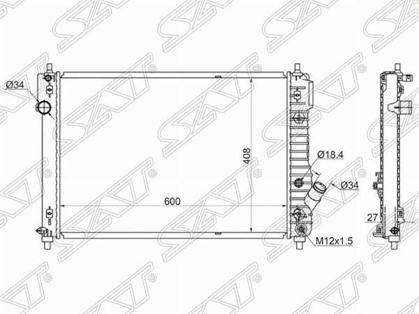Радиатор SAT SG-CH0008 Chevrolet Aveo 02-11