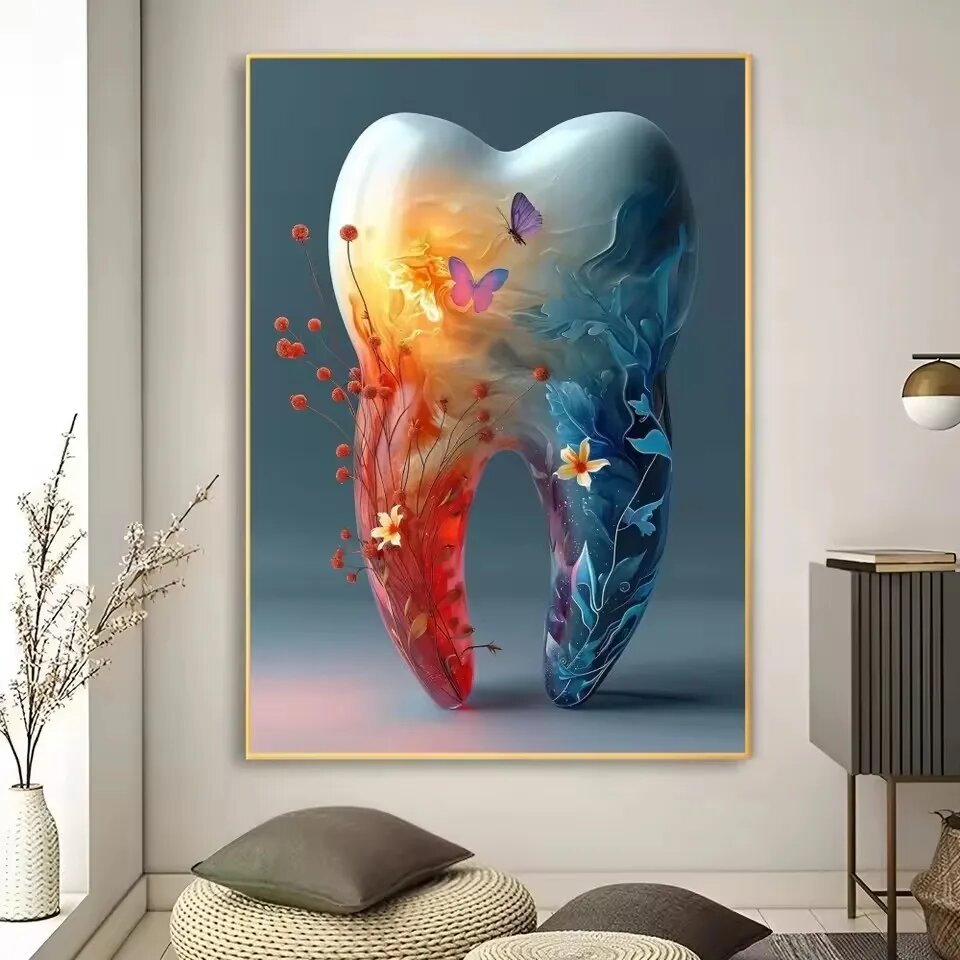 Алмазная живопись Laixiaoli "Зубной имплантат" square drill 45x60cm, 2