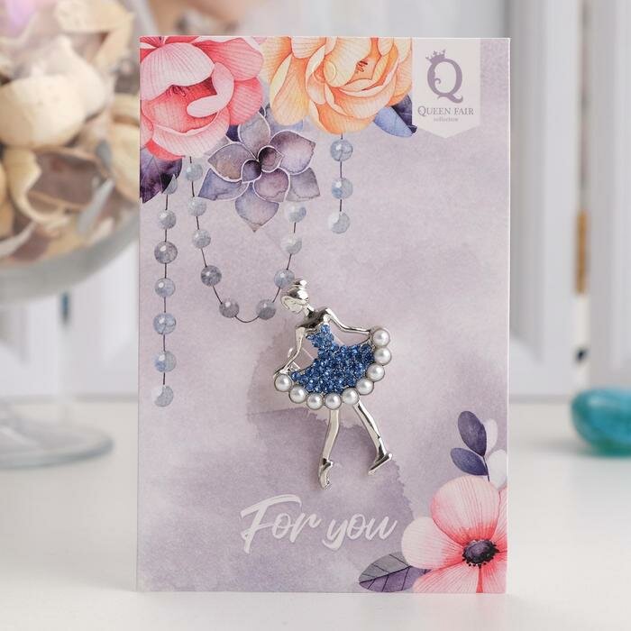 Брошь, стразы, жемчуг имитация