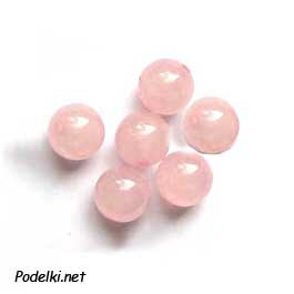 Натуральная бусина Кварц розовый 0003337 шарик 8 мм, цена за 10 шт.