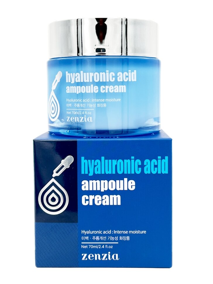 Zenzia Крем для лица с гиалуроновой кислотой Hyaluronic Acid Ampoule Cream, 70 мл