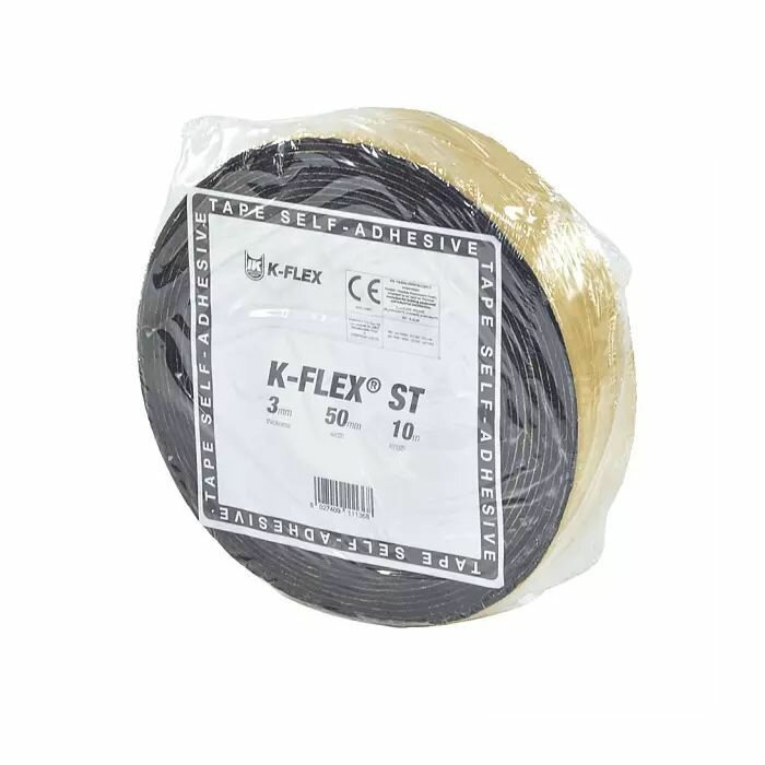 Лента самоклеящаяся K-FLEX 3mm-50mm-10m ST из вспененного каучука для герметизации швов и стыков теплоизоляции