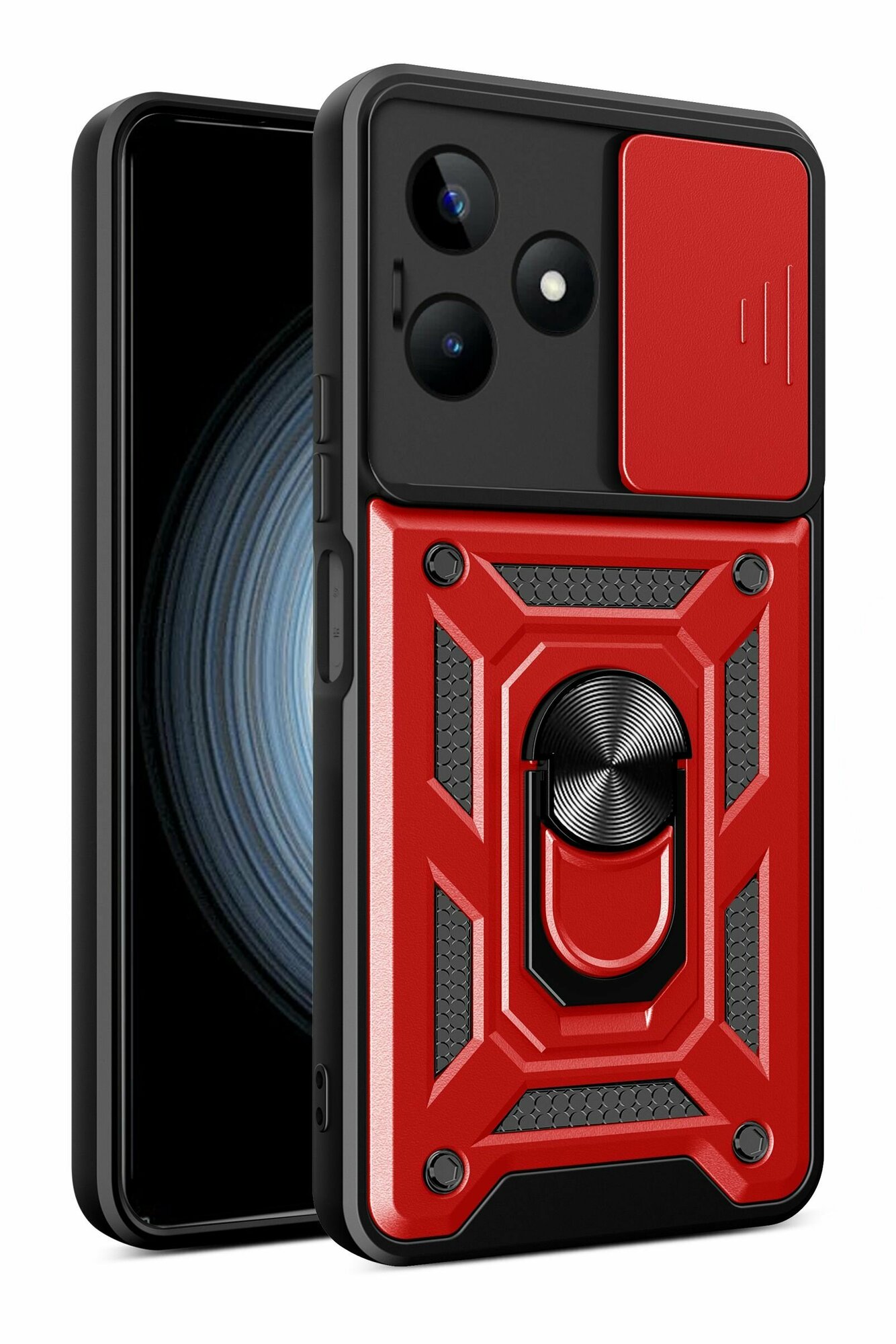 Чехол противоударный для Realme C51 и Realme C53 и Realme Note 50 с защитой камеры armors (Красный)
