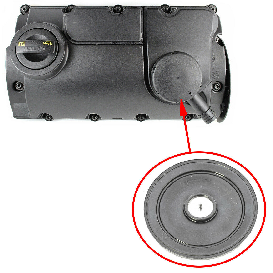 Мембрана клапанной крышки AUDI A6, A4 2.0 TDI 03G103469K, 03G103475B