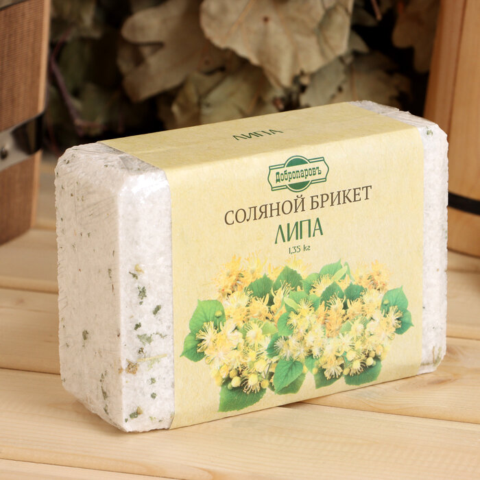 Соляной брикет «Липа» с алтайскими травами, 1.35 кг «Добропаровъ»