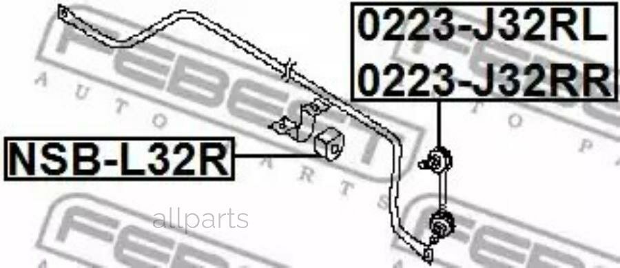 FEBEST NSB-L32R втулка заднего стабилизатора D16 NISSAN ALTIMA L32 2006-2012