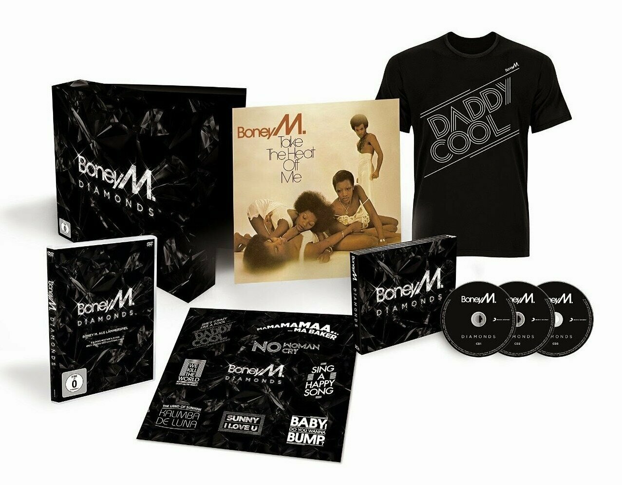 Boney M: Diamonds (Limited 40th Anniversary Fan Edition) (3CD + LP + DVD + T-Shirt Grö