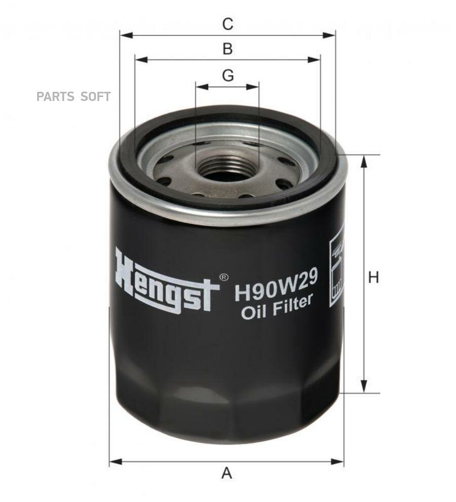 HENGST H90W29 Фильтр масляныйROVER 75 2.0-2.5L V6 1999=>