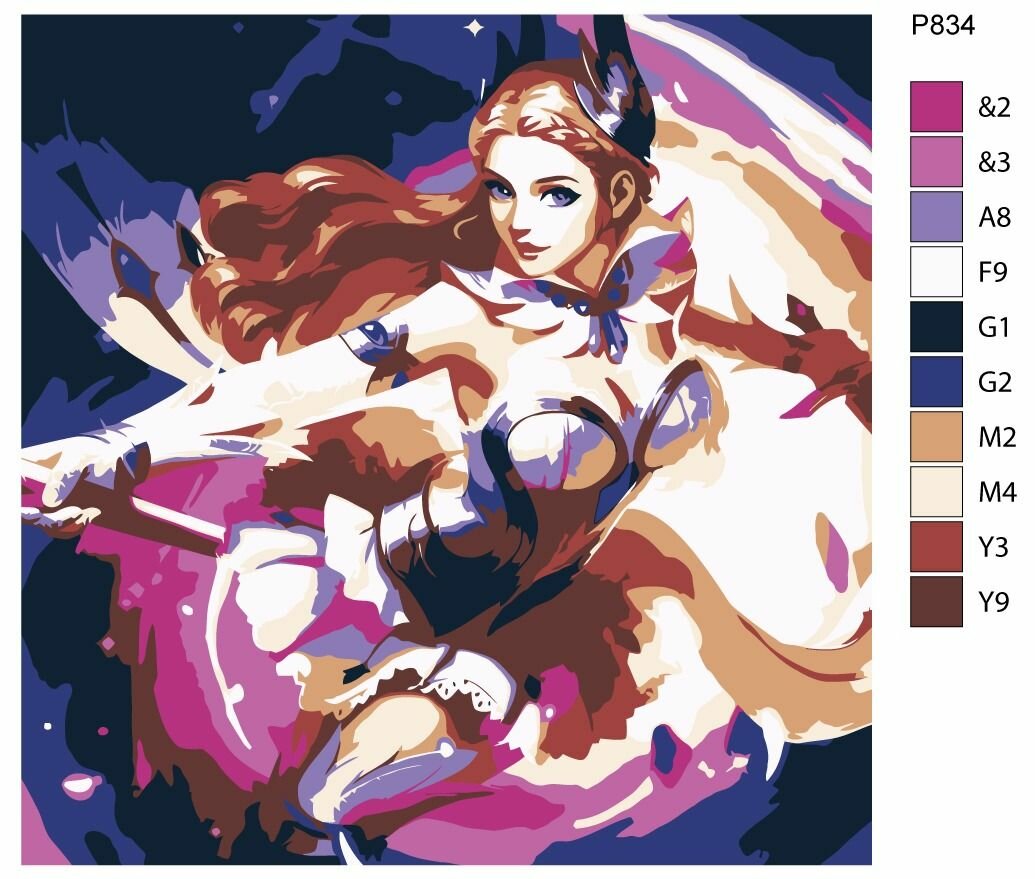 Детская картина по номерам P834 "Игра Mobile Legends. Одетта" 30x30