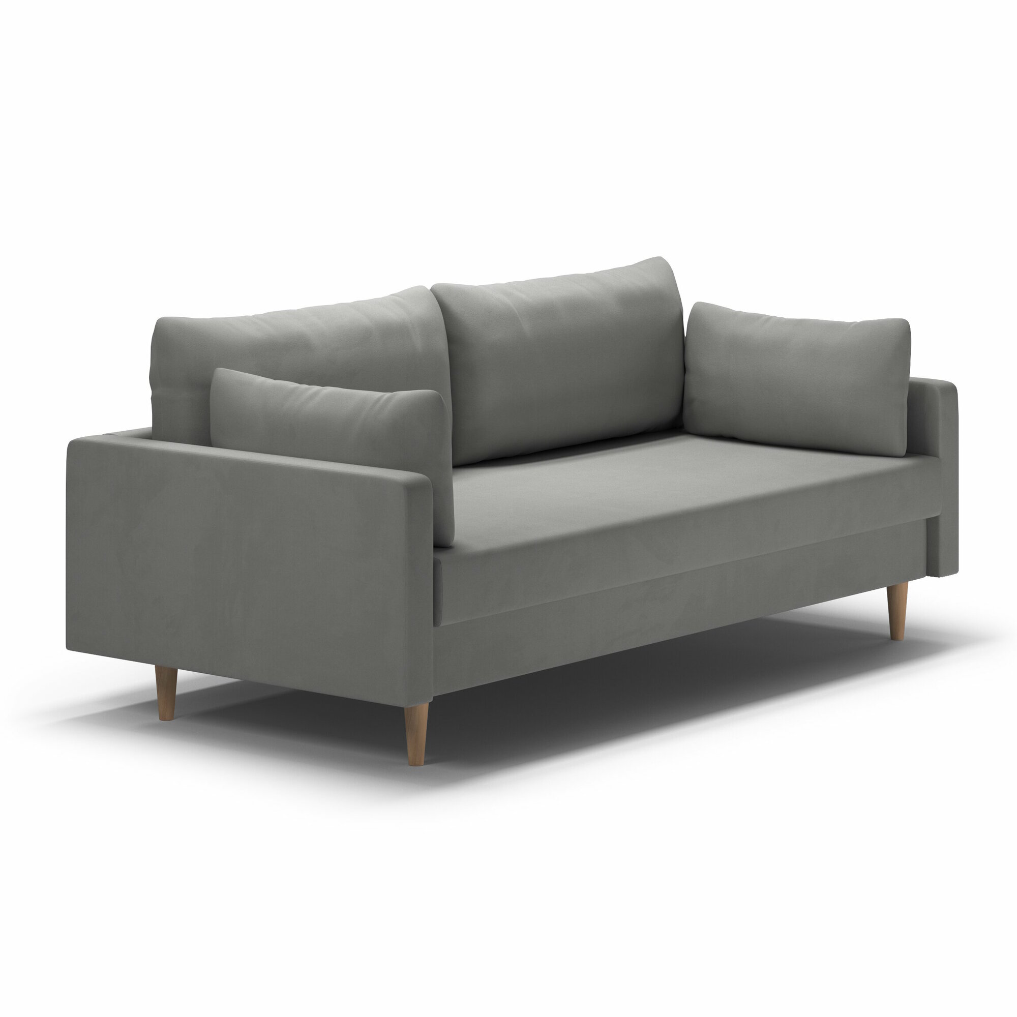 Кушетка WESTENY "ART-317" 208x100x62, 90x190, 1 место, серый велюр