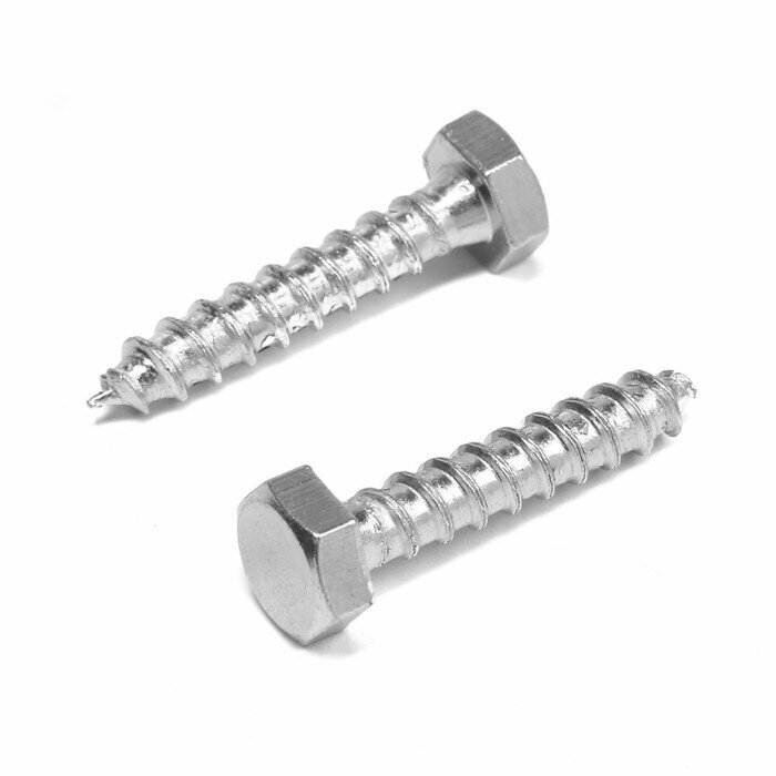 Шуруп-болт тундра, сантехнический, оцинкованный, DIN 571, М6×30 мм, 4.8 - 5 кг