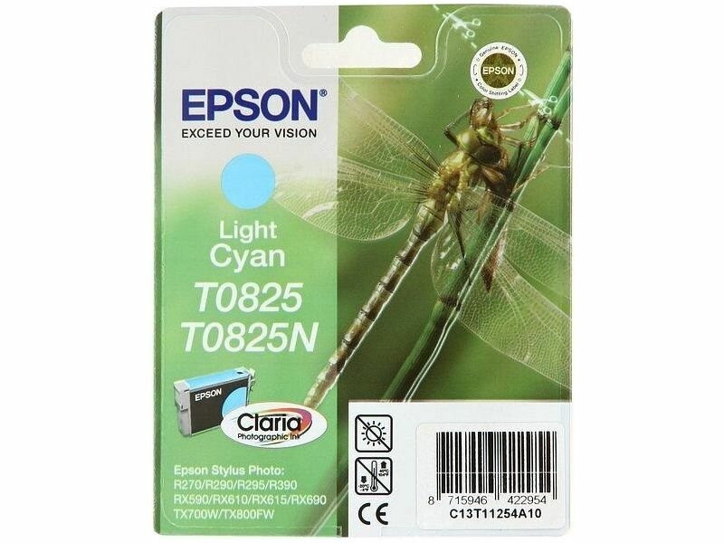 Картридж EPSON (T08254A/T11254A) Stylus Photo R270/290/295/390, RX590/610/615/690, T50 светло-голубой