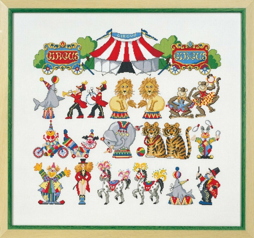 Набор для вышивания Permin #70-8410 Circus (Цирк), Счетный крест, 54 x 50 см