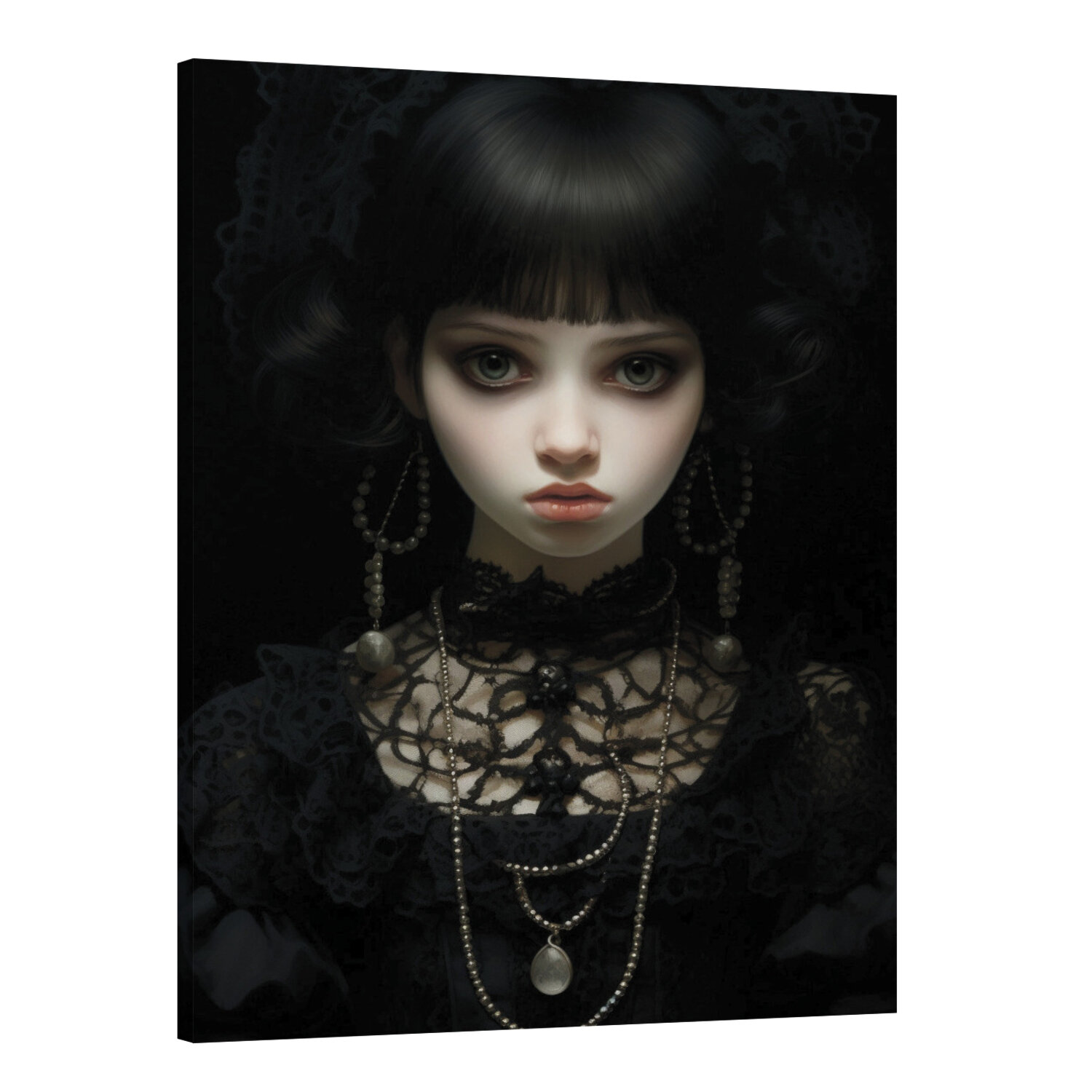 Интерьерная картина 50х70 "Кукла в стиле готика"