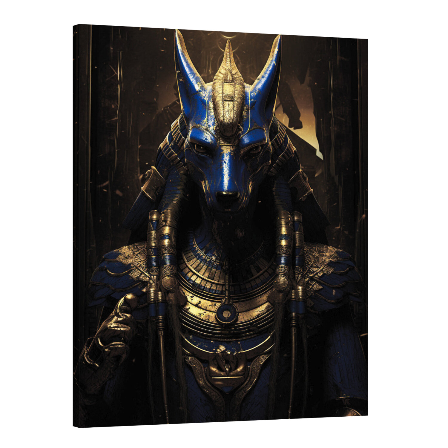 Интерьерная картина 50х70 "Анубис: хранитель тайн мистического прошлого"