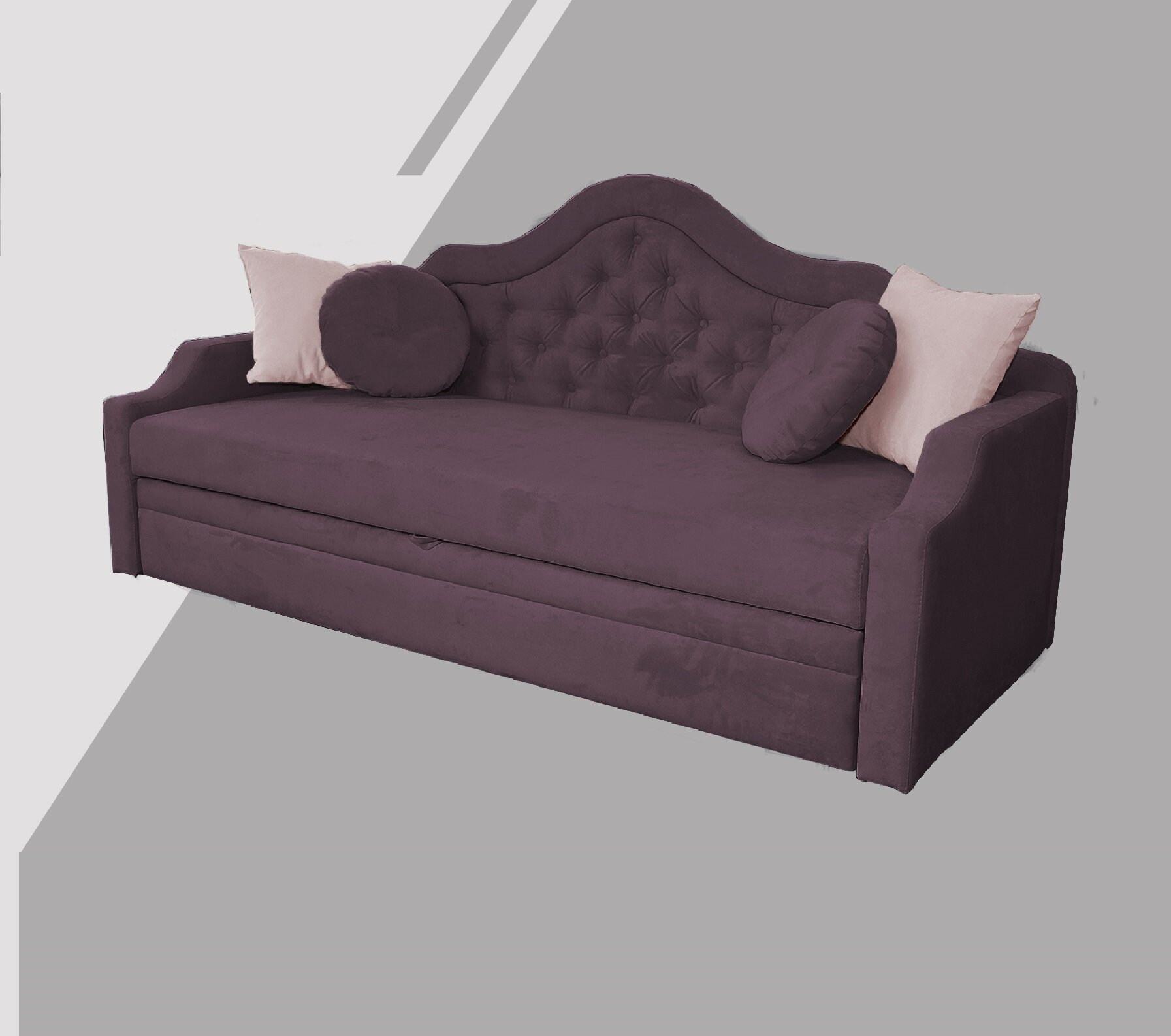 Фабрика Klюkva диван PRINZ, фиолетового цвета (премиальное качество), ткань Енигма