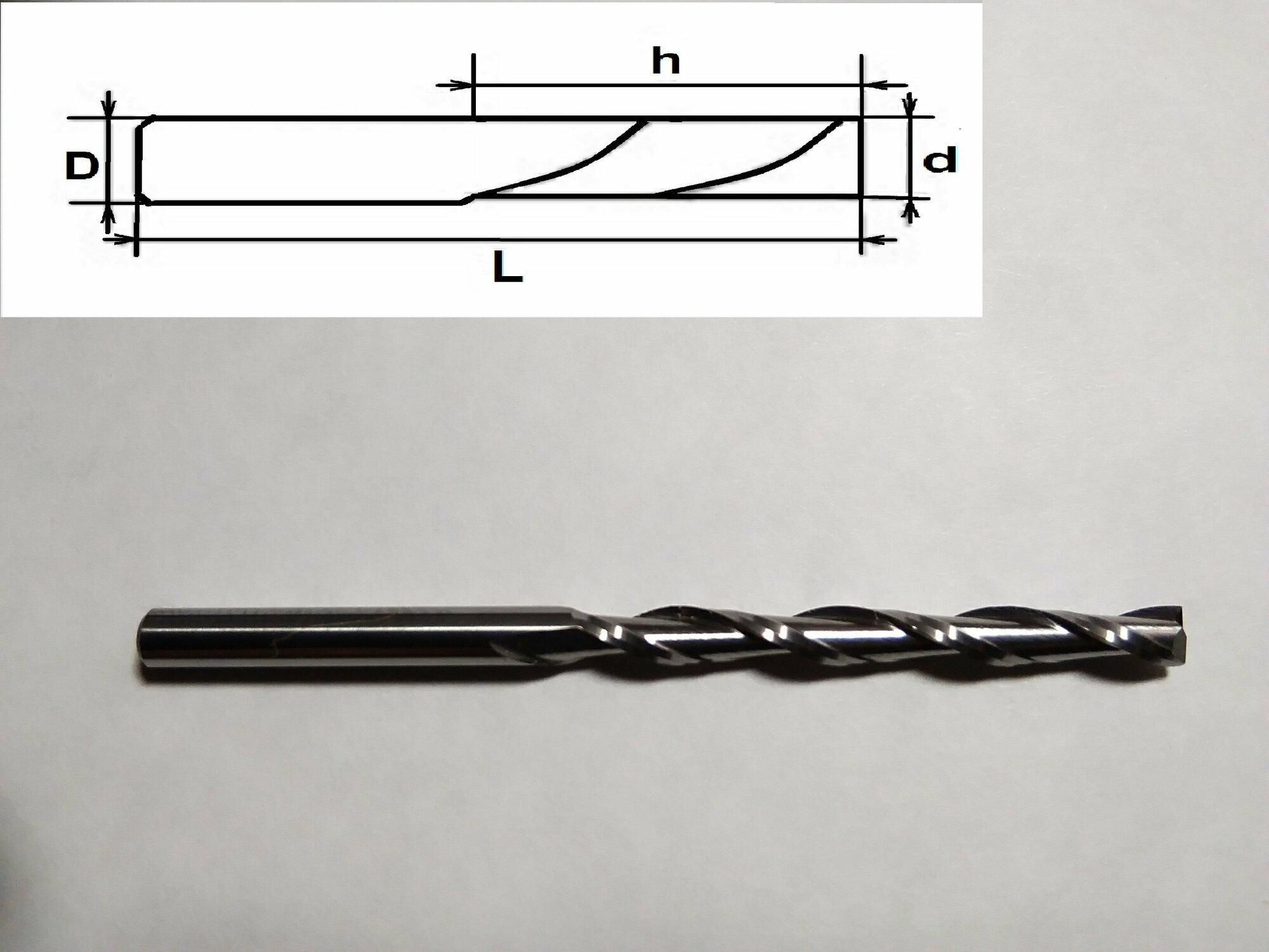 Спиральная двухзаходная фреза SL332, d-3,175/ h-32/ D-3,175/ L-60. X seriesдля ЧПУ станка
