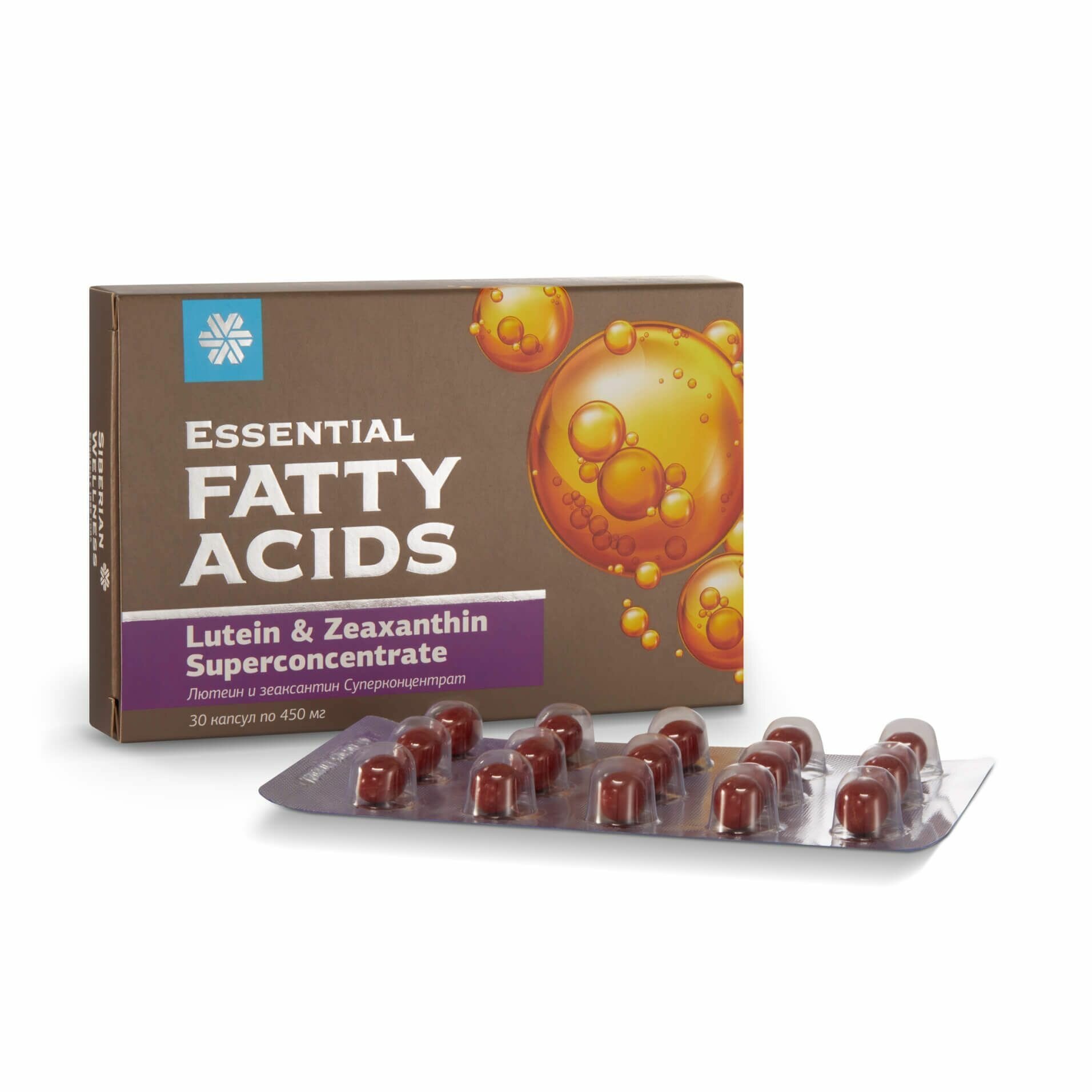 Лютеин и зеаксантин Essential Fatty Acids, защита зрения, Сибирское здоровье, 30 капсул