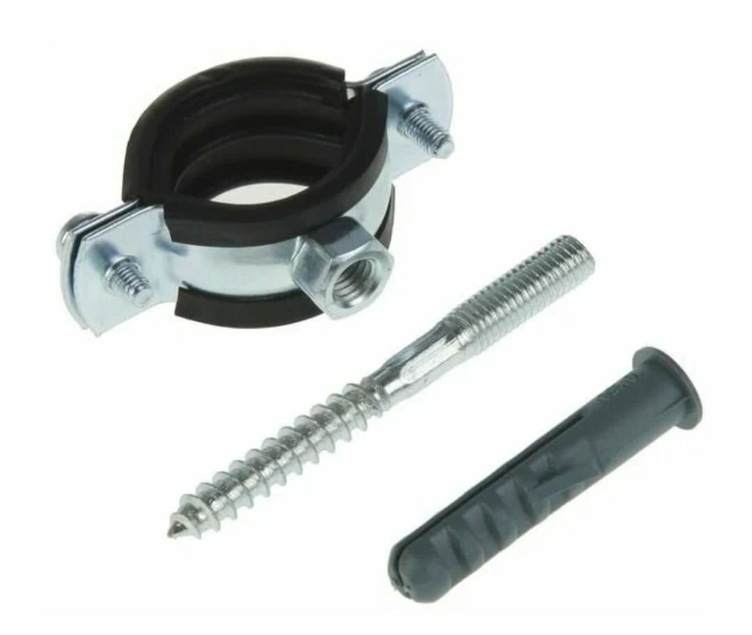 Хомут сантехнический TAEN, 3/4", 26-30 мм, в комплекте шпилька сантех. М8*80 и дюбель