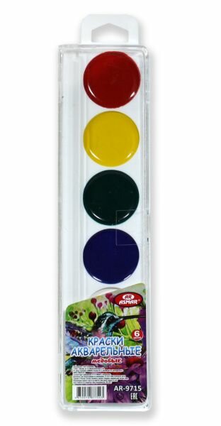 Краски акварельные медовые 6 цв