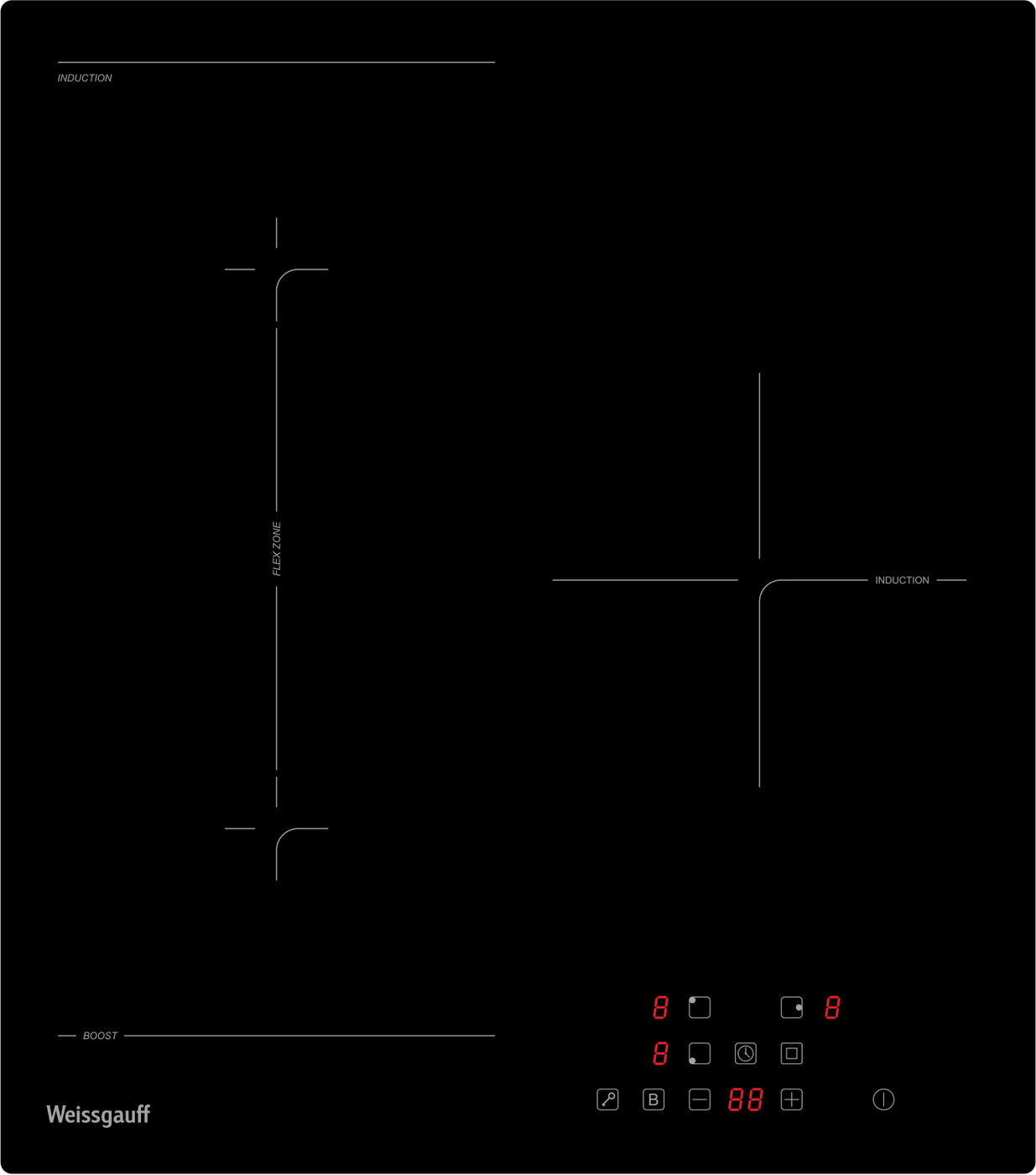 Стеклокерамическая панель Weissgauff HI 430 BFZ