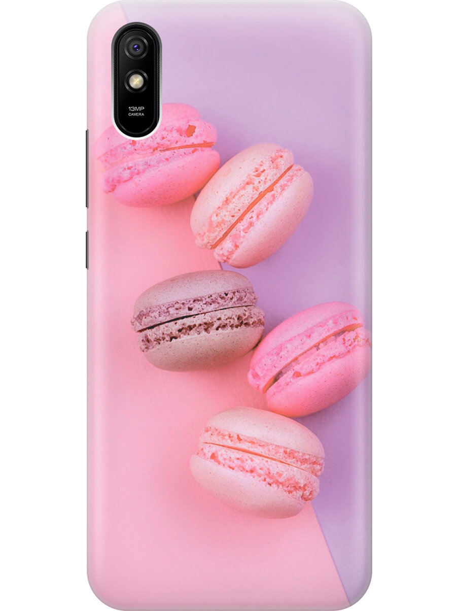 Силиконовый чехол на Xiaomi Redmi 9A, Сяоми Редми 9А с принтом "Розовые макаруны"