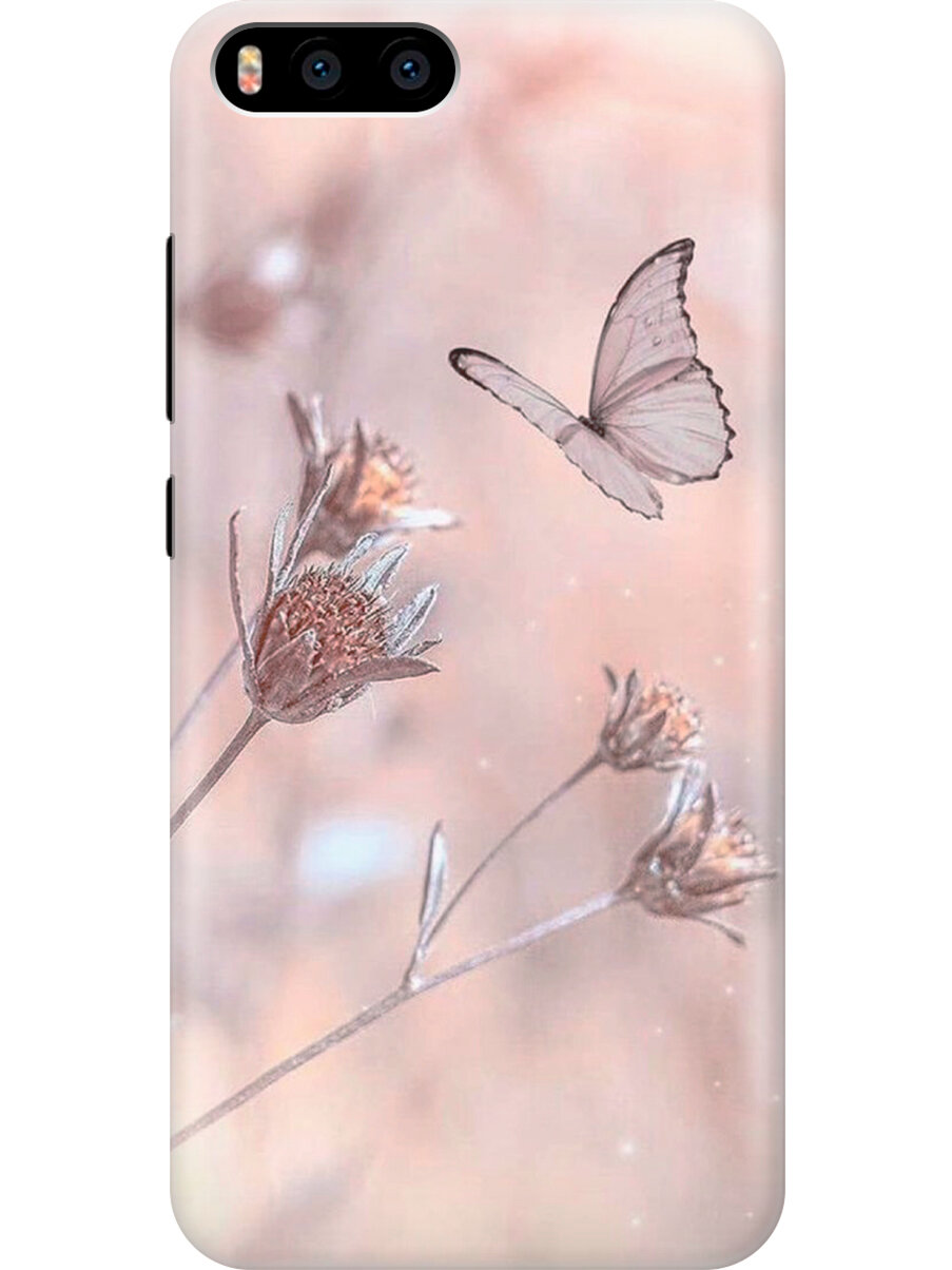 Силиконовый чехол на Xiaomi Mi 6, Сяоми Ми 6 с принтом "Бабочка"