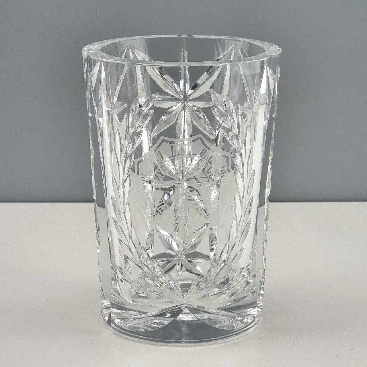 Редкая коллекционная ваза "Спартакиада народов 50 лет". Хрусталь. СССР, 1960-е.