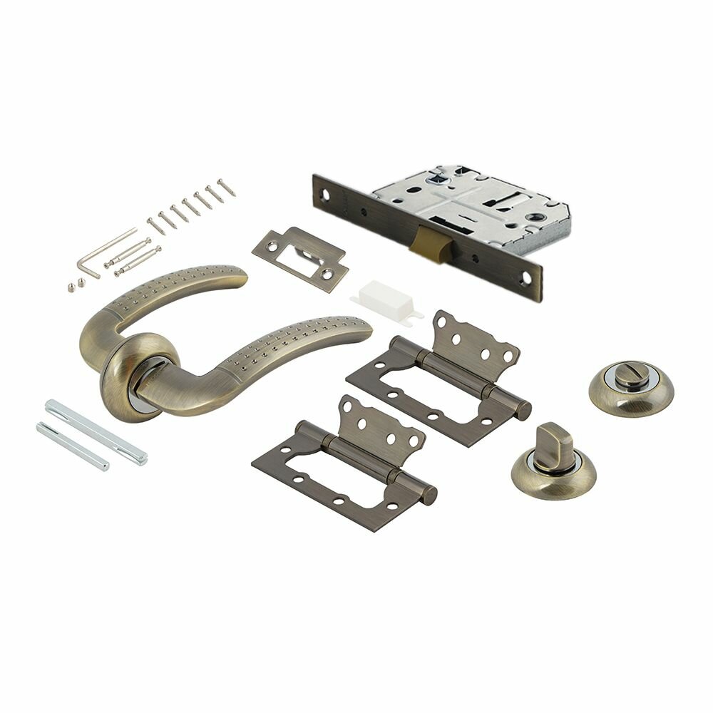 Комплект для межкомнатной двери с фиксатором NEODECO А59002 бронза