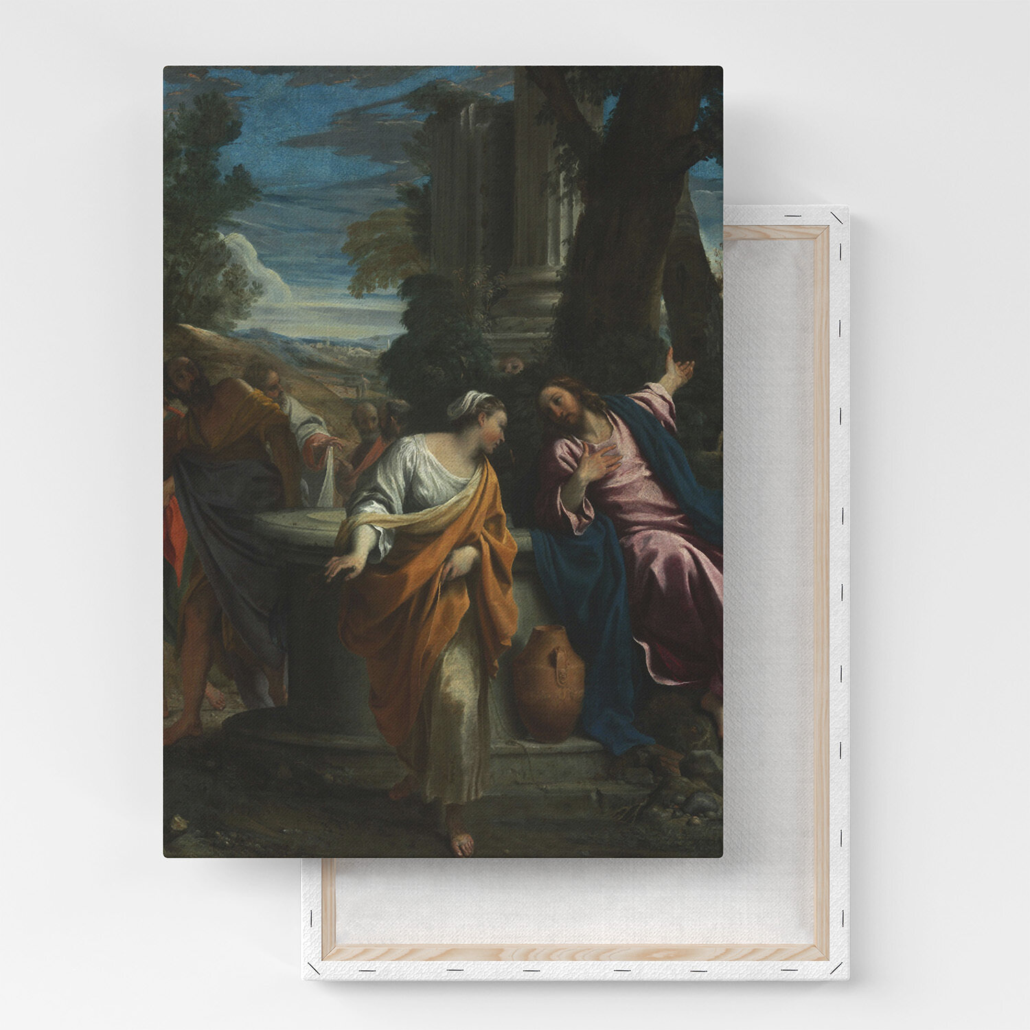 Картина на холсте, репродукция / Аннибале Карраччи - Christ and the Samaritan Woman / Размер 80 x 106 см