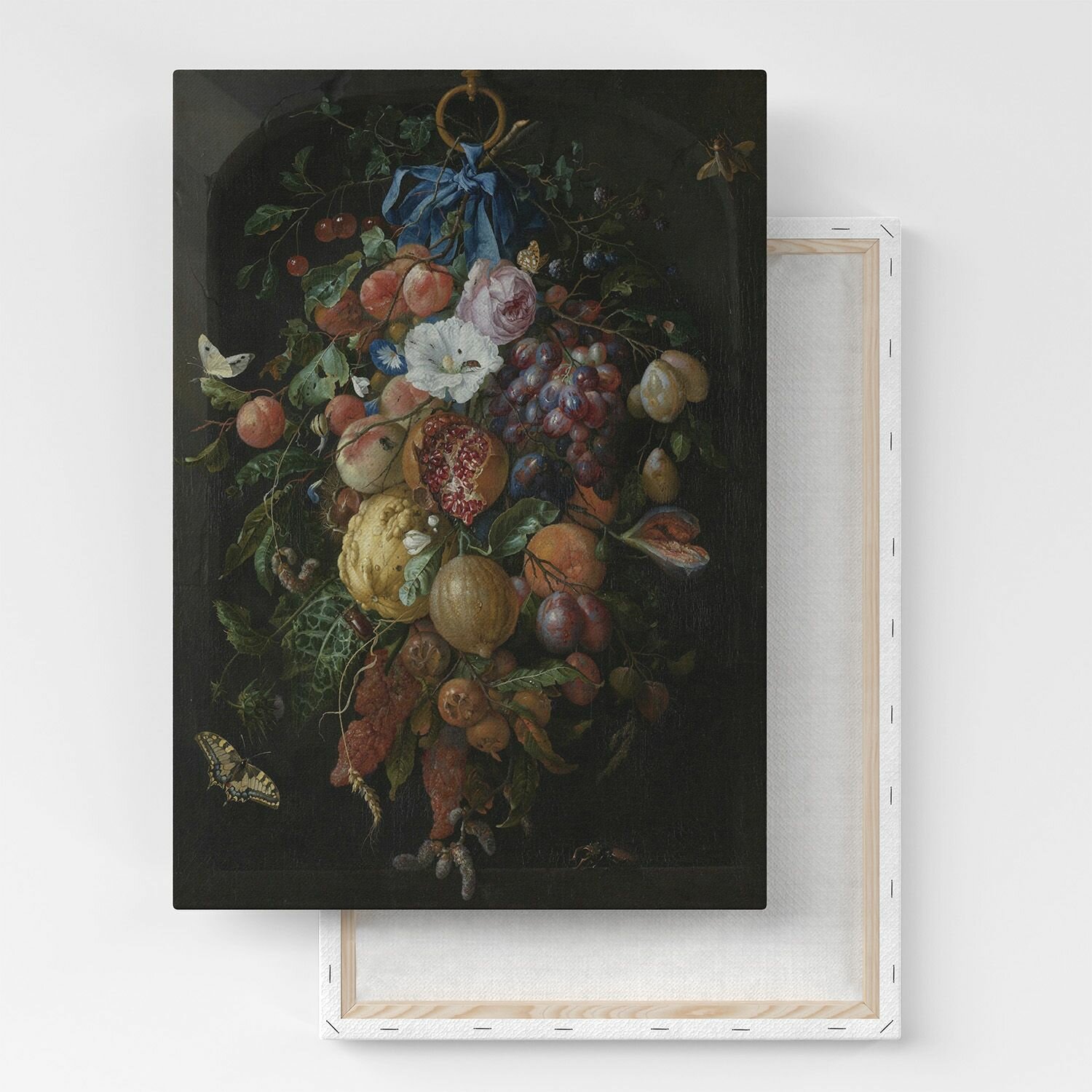 Картина на холсте, репродукция / Ян Давидс де Хем - Festoen van vruchten en bloemen / Размер 30 x 40 см