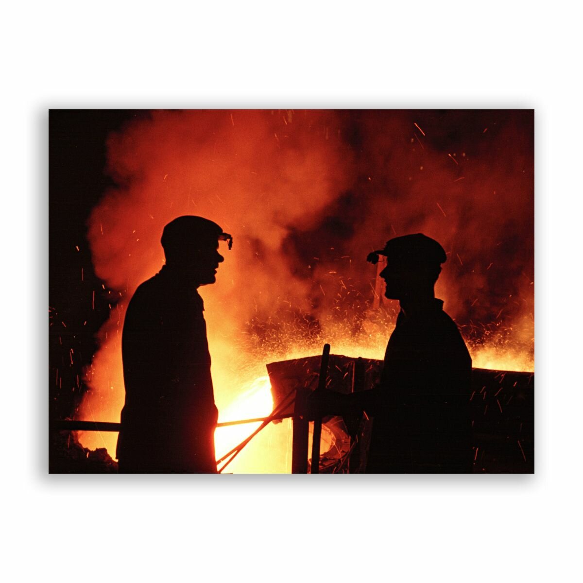 Советский постер, плакат на бумаге / Советские рабочие / Размер 40 x 53 см