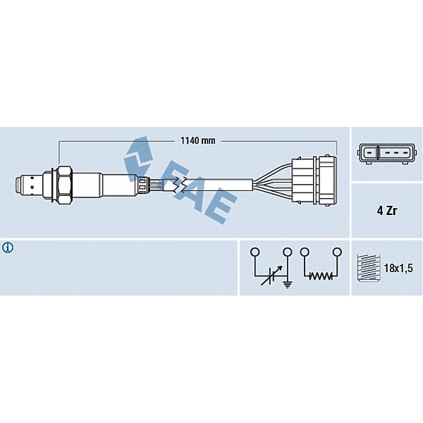 FAE 77130 (021906265C / 021906265M / 030906265AC) лямбда-зонд