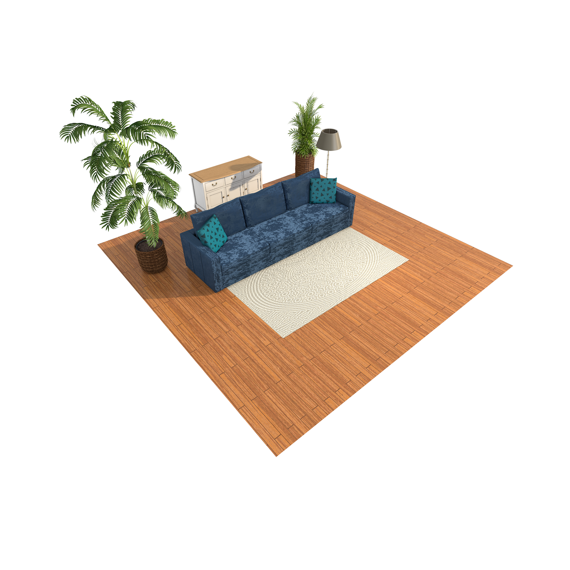 Диван Legoloft Секционный диван из восьми секций с мраморно-синими чехлами из микровельвета