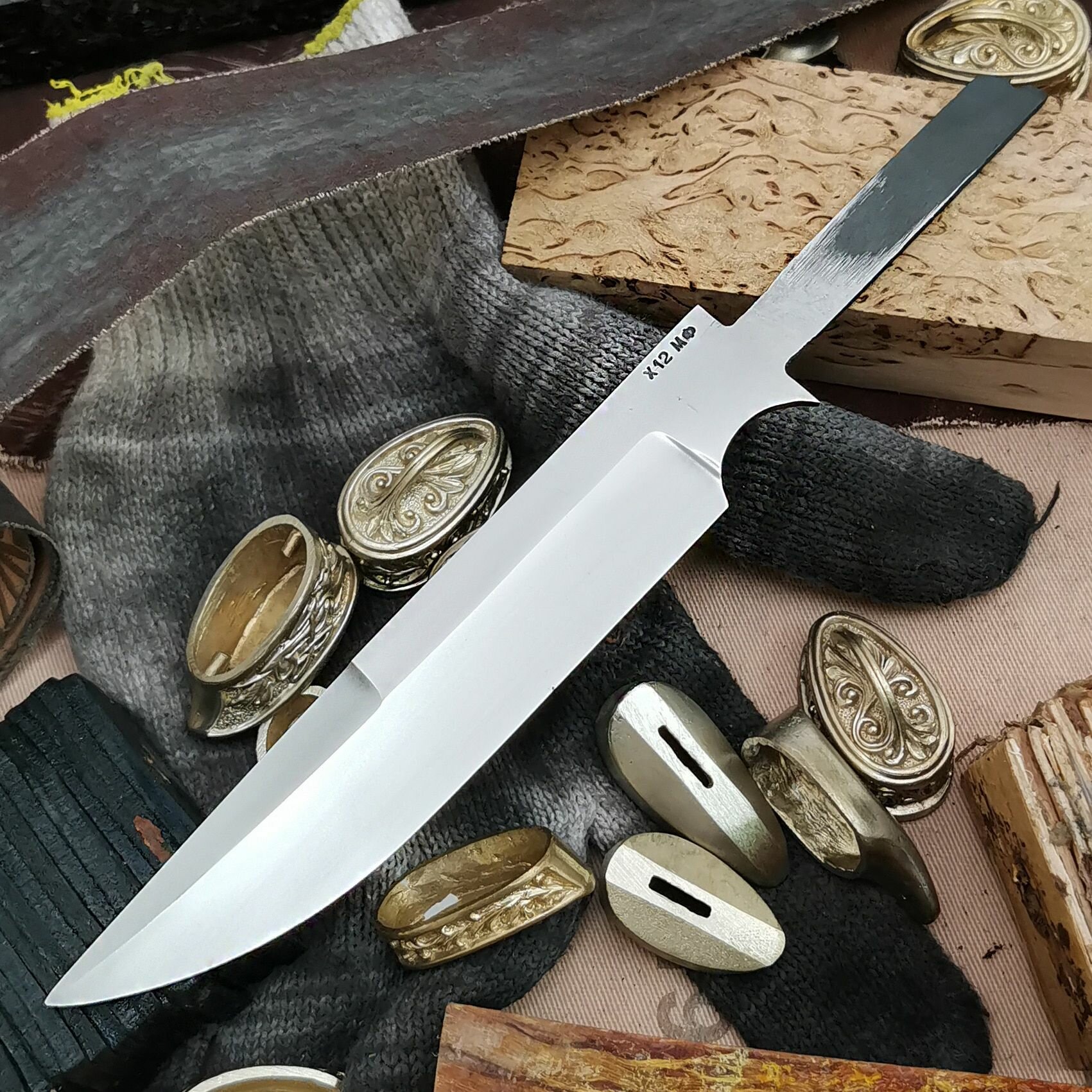 Клинок для ножа Сазан из кованой стали Х12МФ