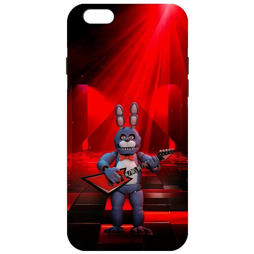 Чехол-накладка Krutoff Soft Case фнаф (FNAF) - Бонни с гитарой для iPhone 6 Plus/6s Plus черный