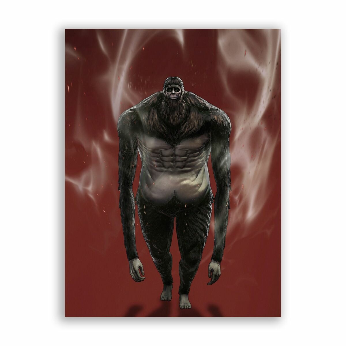 Постер, плакат на бумаге / Атака Титанов: Звероподобный Титан / Размер 40 x 53 см