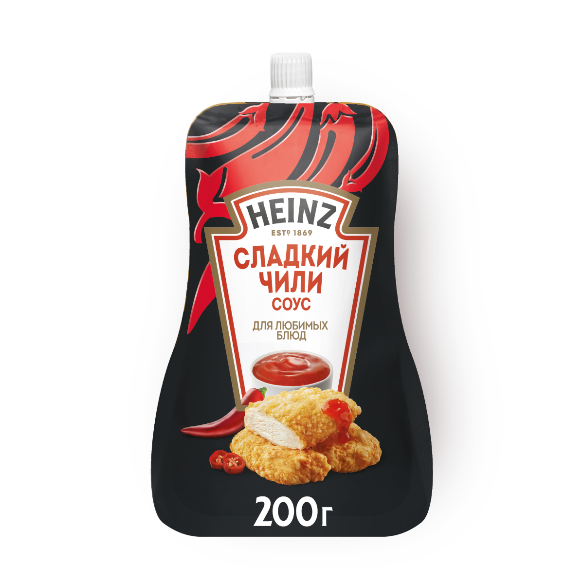 Соус Heinz "Сладкий чили", для мяса, птицы, овощей, универсальный, 200 г