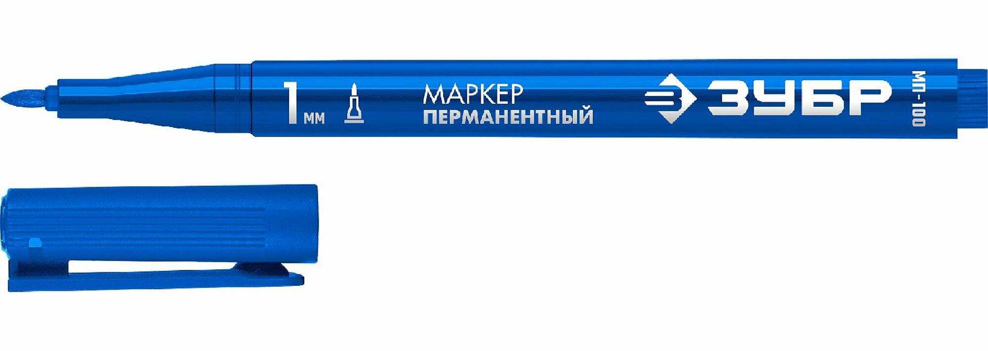 ЗУБР МП-100 1 мм, заостренный, синий, Перманентный маркер, профессионал (06320-7) (06320-7)