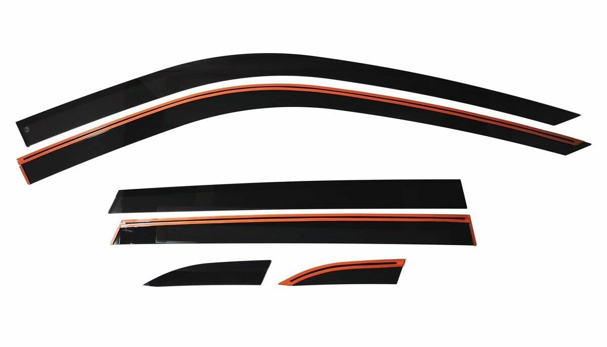 Changan CS35 Plus 2018-2022 - 2D Дефлекторы окон черные, (6 шт)