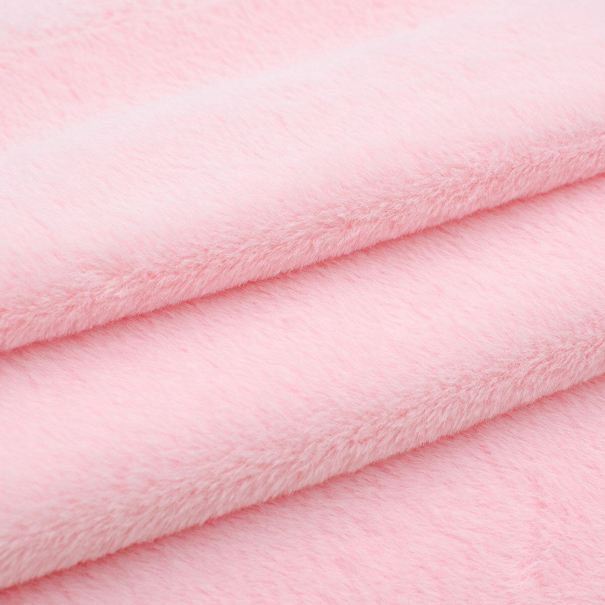 Мех искусственный с коротким ворсом 48 х 50 см, цвет бледно-розовый