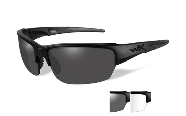 Очки стрелковые Wiley X Saint / Дымчатая+прозрачная / Черная матовая