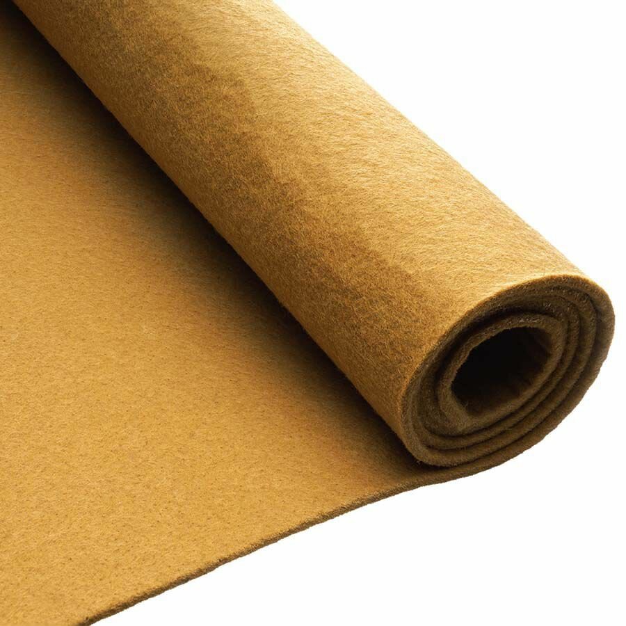 Фетр однотонный твердый 3 мм в рулоне 100 х 100 см, темно-бежевый С06, плотность 450 г/м2