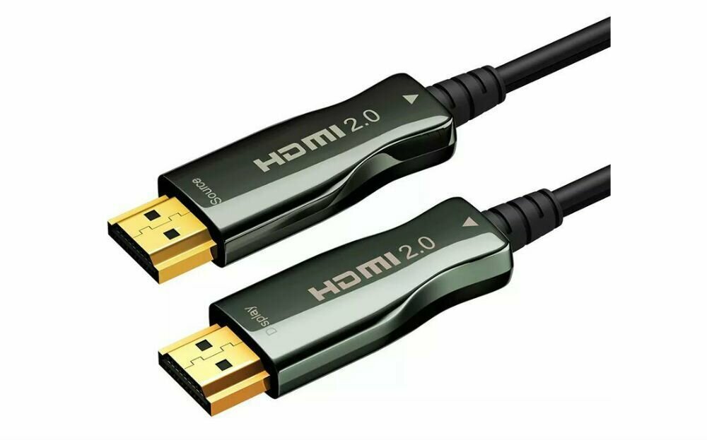 Видео кабели HDMI-HDMI v2.0 20м Wize (AOC-HM-HM-20M) оптический черный