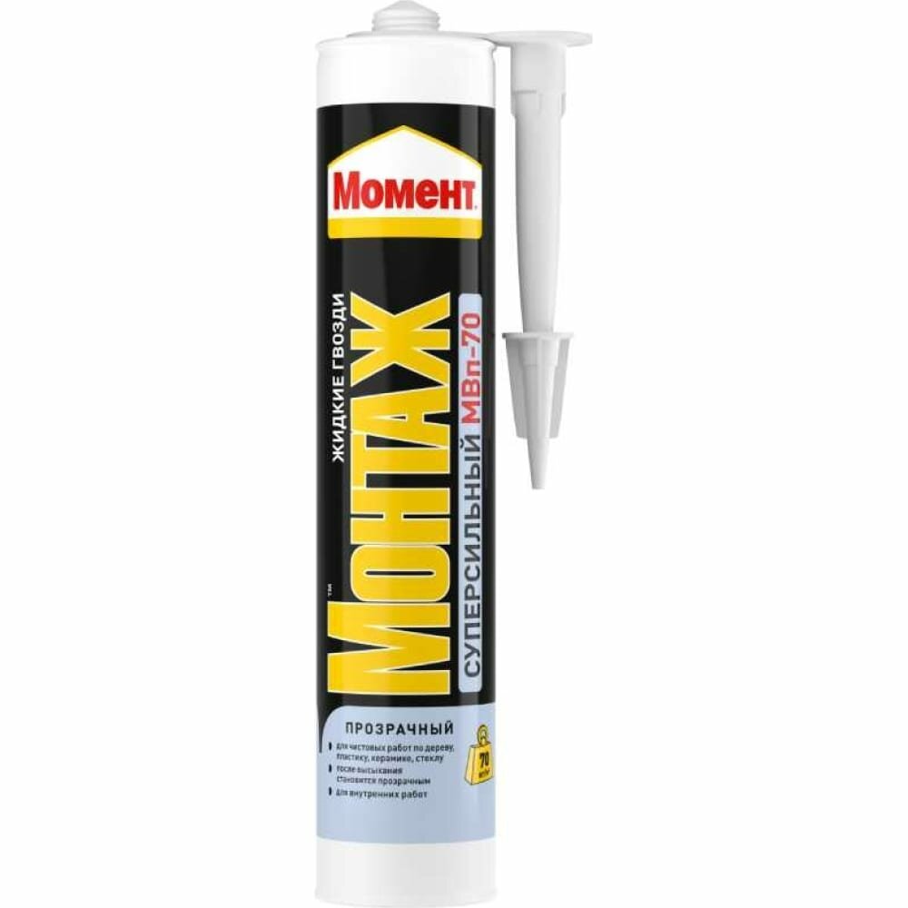 Монтажный клей момент Монтаж Суперсильный Прозрачный 280 г 1193517