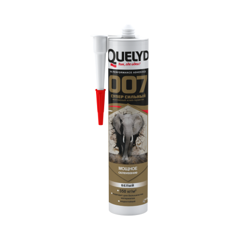 QUELYD 007 монтажный клей-герметик Супер Сильный 400г. белый.